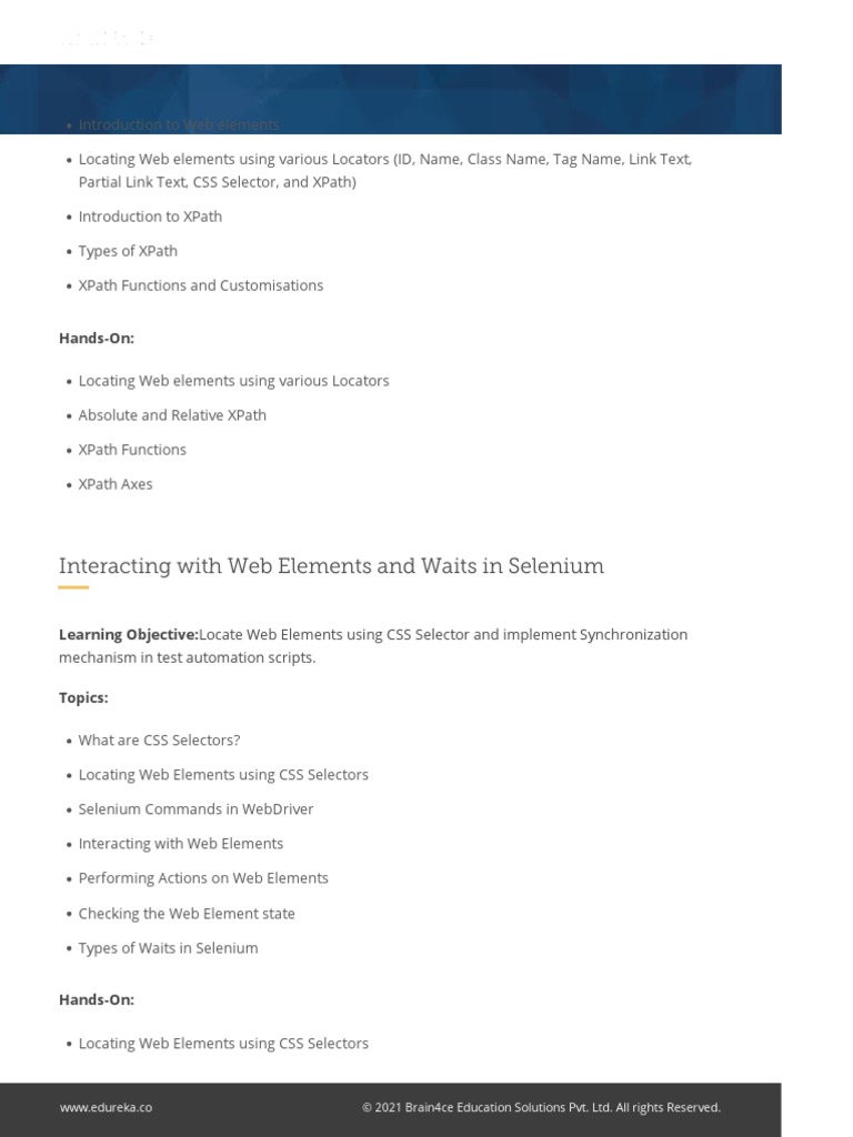 Interacting With Web Elements and Waits in Selenium: Hands-On | PDF ...