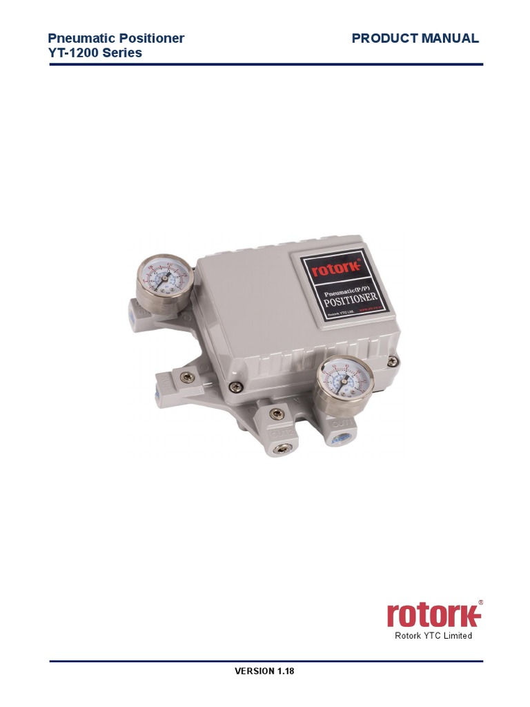 Pneumatic Positioner Product Manual YT-1200 Series: Rotork YTC Limited ...
