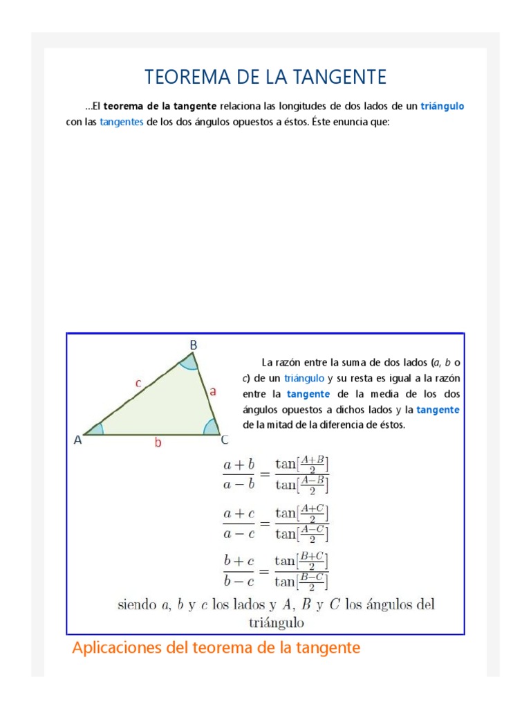 Teorema de La Tangente | PDF
