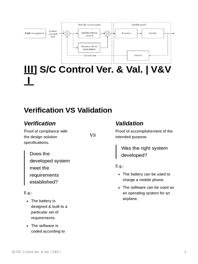 Subsystem Verification and Validation Guide | PDF | Engineering ...