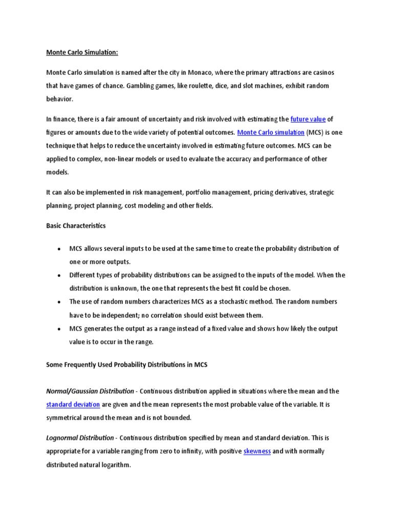 Monte Carlo Simulation | PDF | Monte Carlo Method | Probability ...