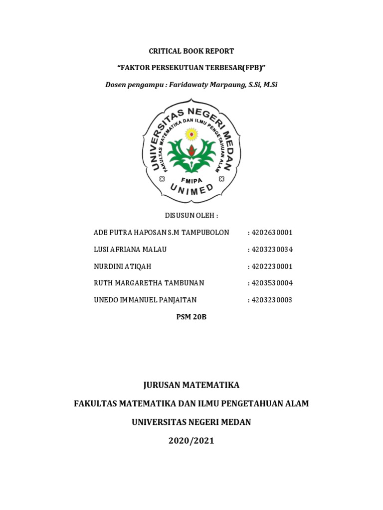 Critical Book Report - Teori Bilangan | PDF