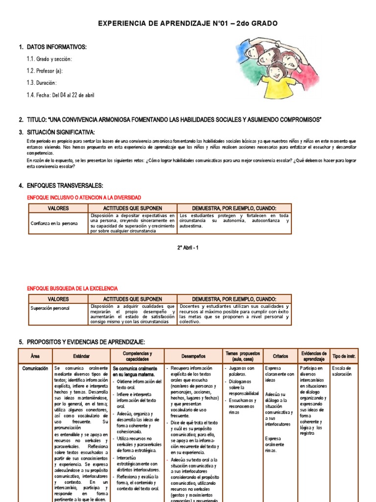 Habilidades Sociales en 2do Grado | PDF | Aprendizaje | Jesús