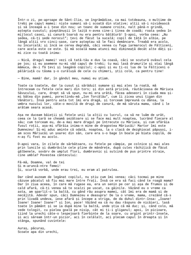 Ion Creanga La Scaldat | PDF