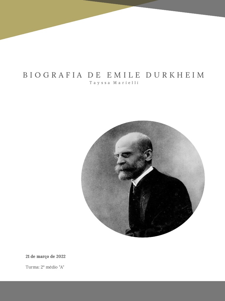 Biografia de Emile Durkheim | PDF | Émile Durkheim | Sociologia