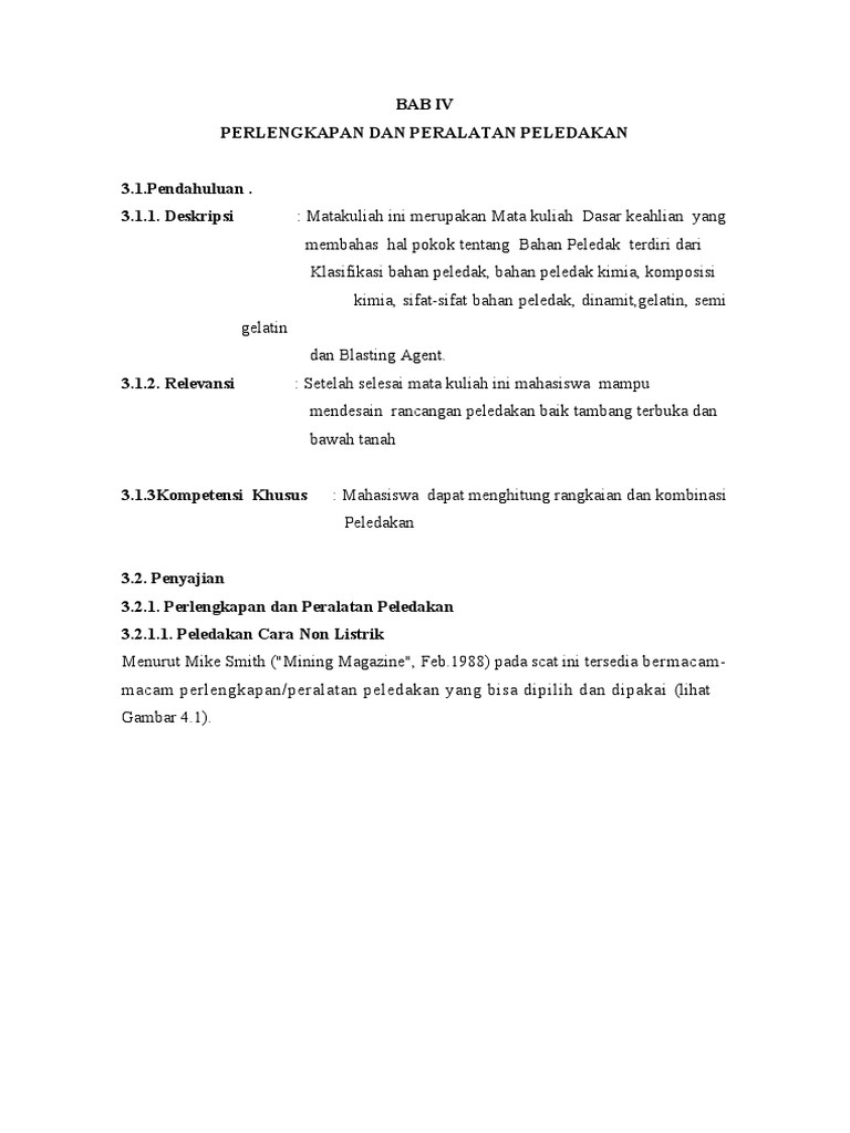 Bab IV Peledakan 01 Dikumpulkan | PDF