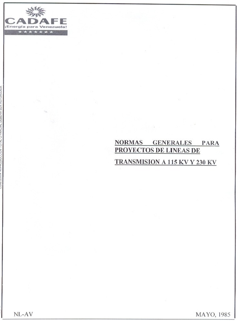Cadafe NPT-01 Proyectos de 115 y 230 Kv. | PDF