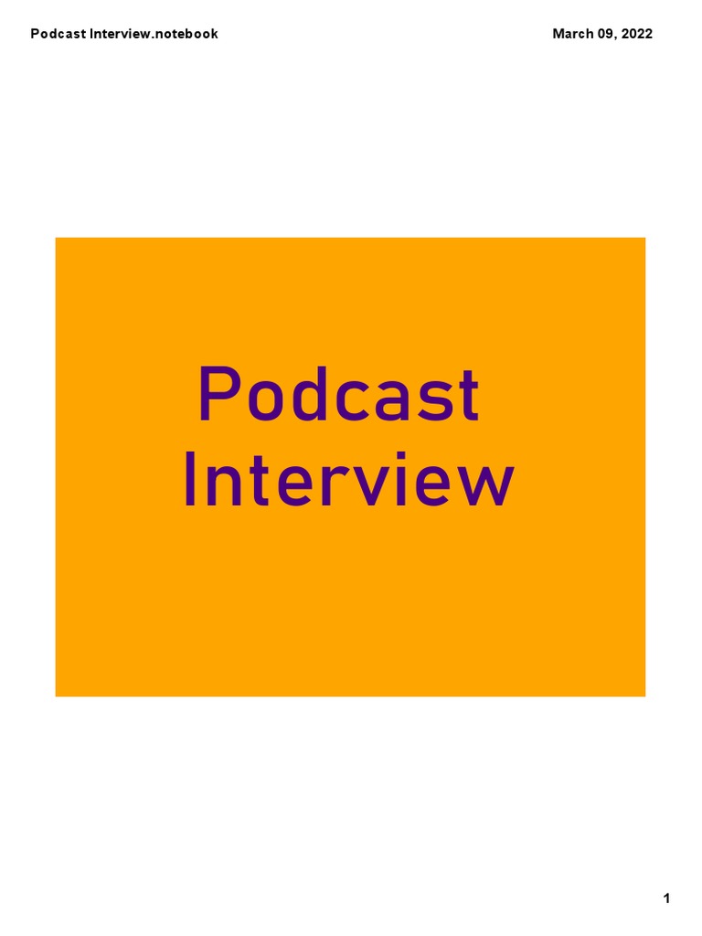 Podcast Interview | PDF | Communication | Cognition