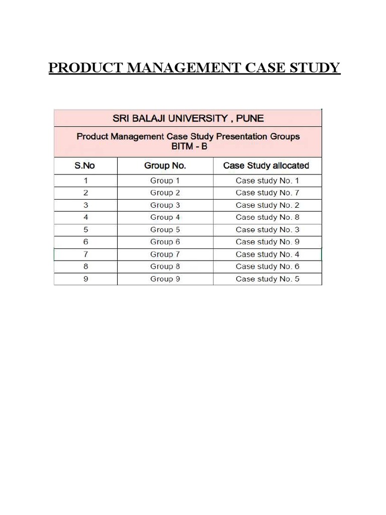 Product Management Case Study Combined | PDF