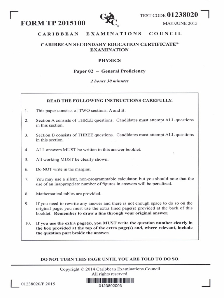 June 2015 Physics Paper 2 Analysis | PDF | Gases | Temperature