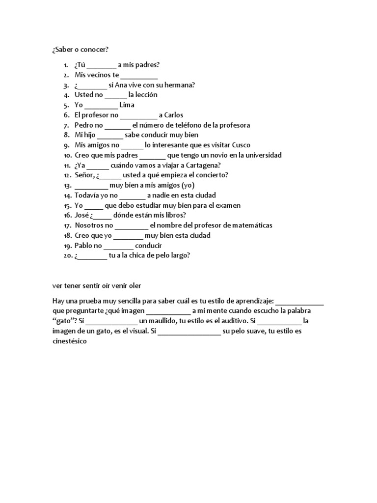 Saber Vs Conocer | PDF | Artes del Lenguaje y Comunicación