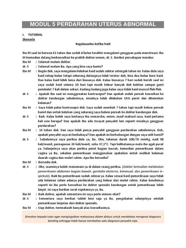 ABNORMAL UTERINE BLEEDING: AN ANALYSIS OF A CASE OF IRREGULAR MENSTRUAL BLEEDING | PDF