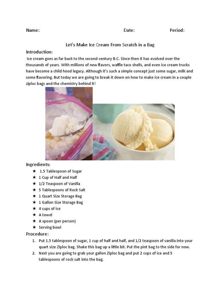 Ice Cream Experiment | PDF | Freezing | Ice