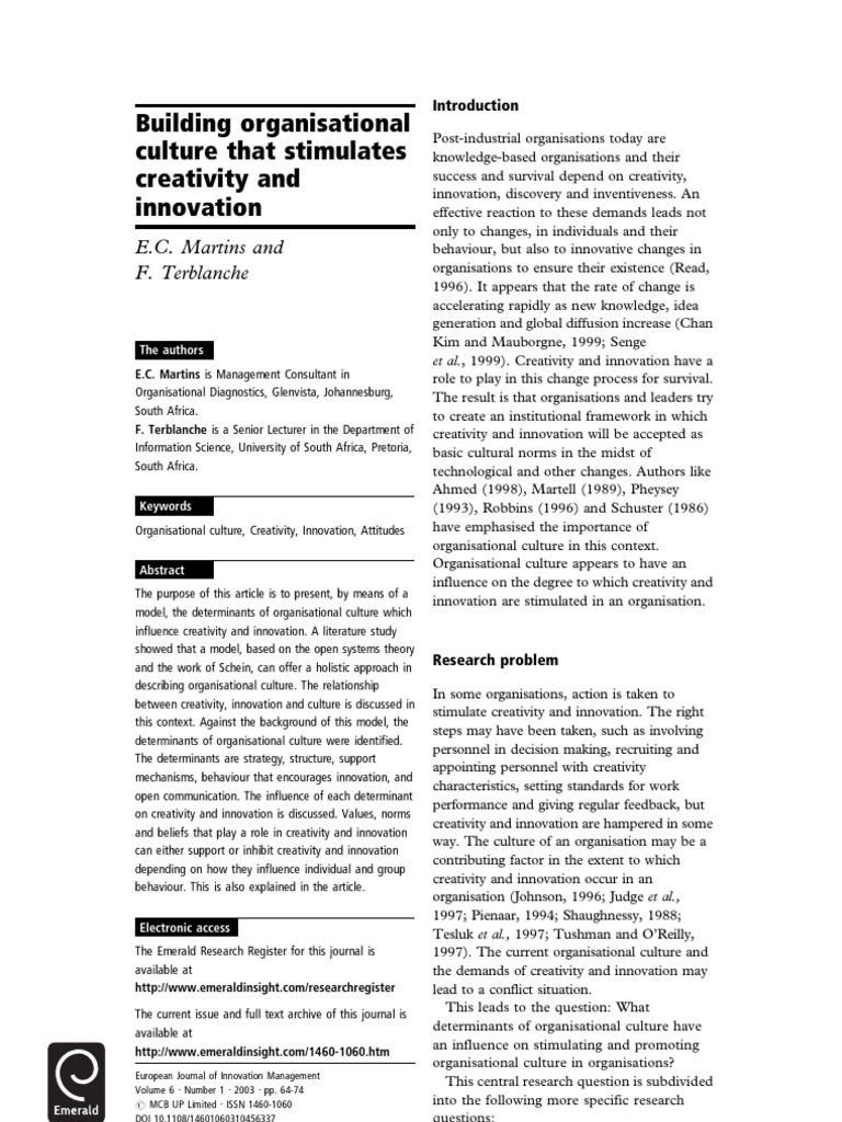 Building Organisational Culture | PDF | Organizational Culture | Creativity