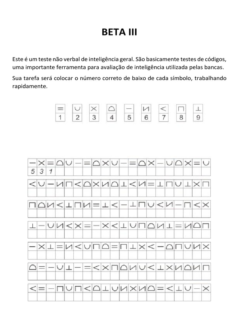 Teste Beta III | PDF