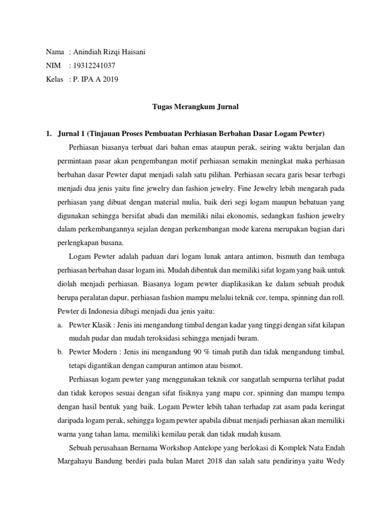 Tugas Merangkum Jurnal | PDF