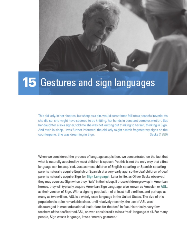 Gestures and Sign Languages | PDF | American Sign Language | Gesture