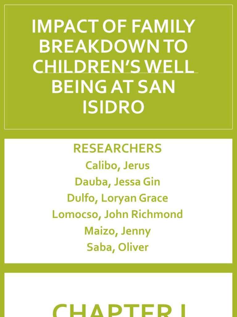 Impact of Family Breakdown To Children's Well Being | PDF | Mental ...