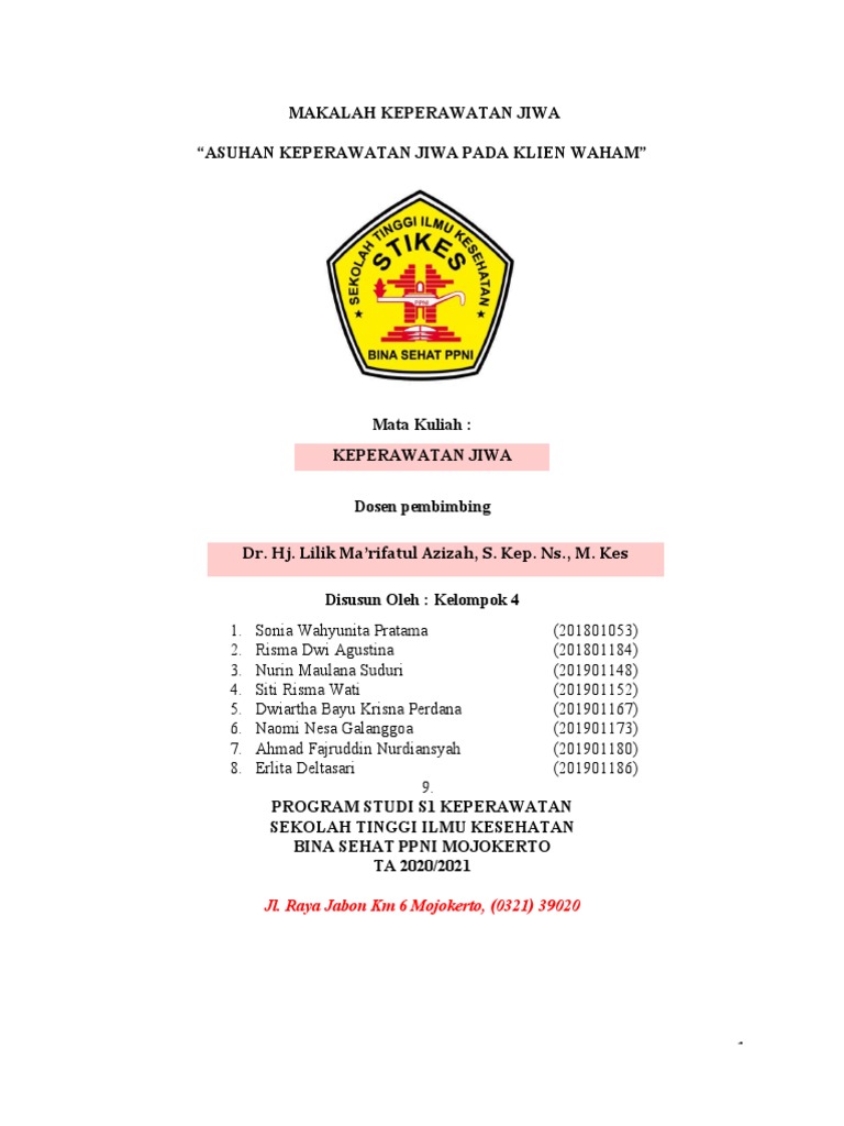 Asuhan Jiwa pada Klien Waham | PDF | Karier & Perkembangan | Kesehatan ...