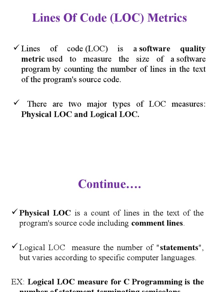 Lines of Code (LOC) Metrics | PDF | Input/Output | Computer File