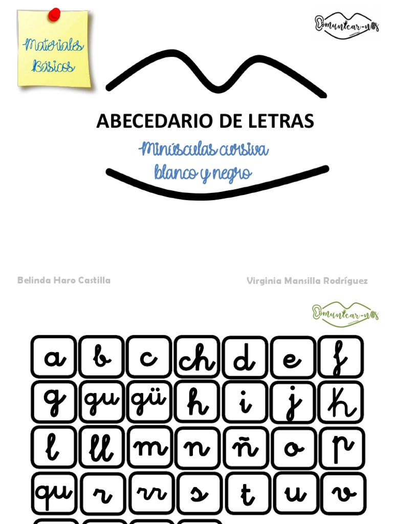 Abecedario Sonidos Minusc Cursiva B-N Pequeño | PDF | Alfabeto | Notación