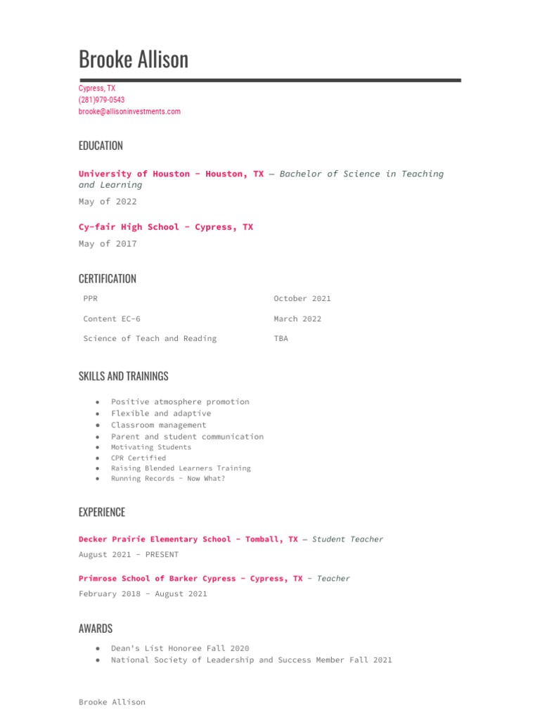 Allison Resume | PDF