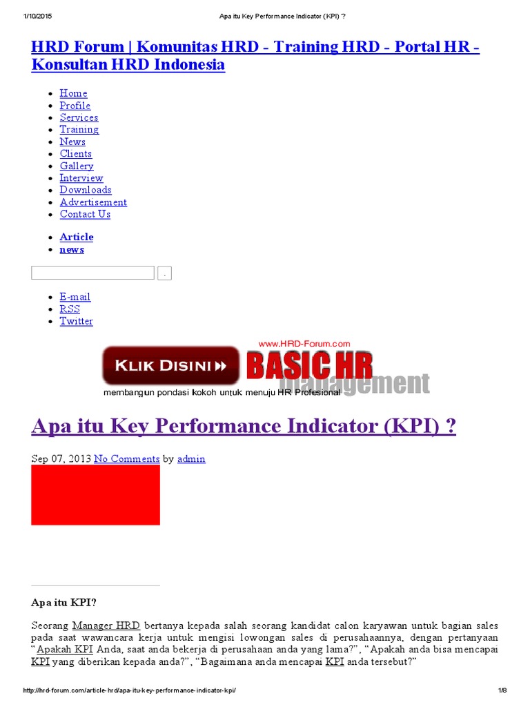 Pengertian dan Arti KPI dalam Pekerjaan | PDF | Karier & Perkembangan ...