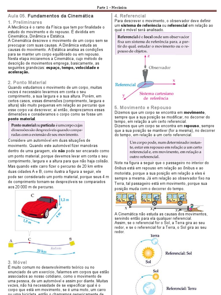 Aula 05 - Fundamentos Da Cinemática | PDF | Cinemática | Movimento (Física)