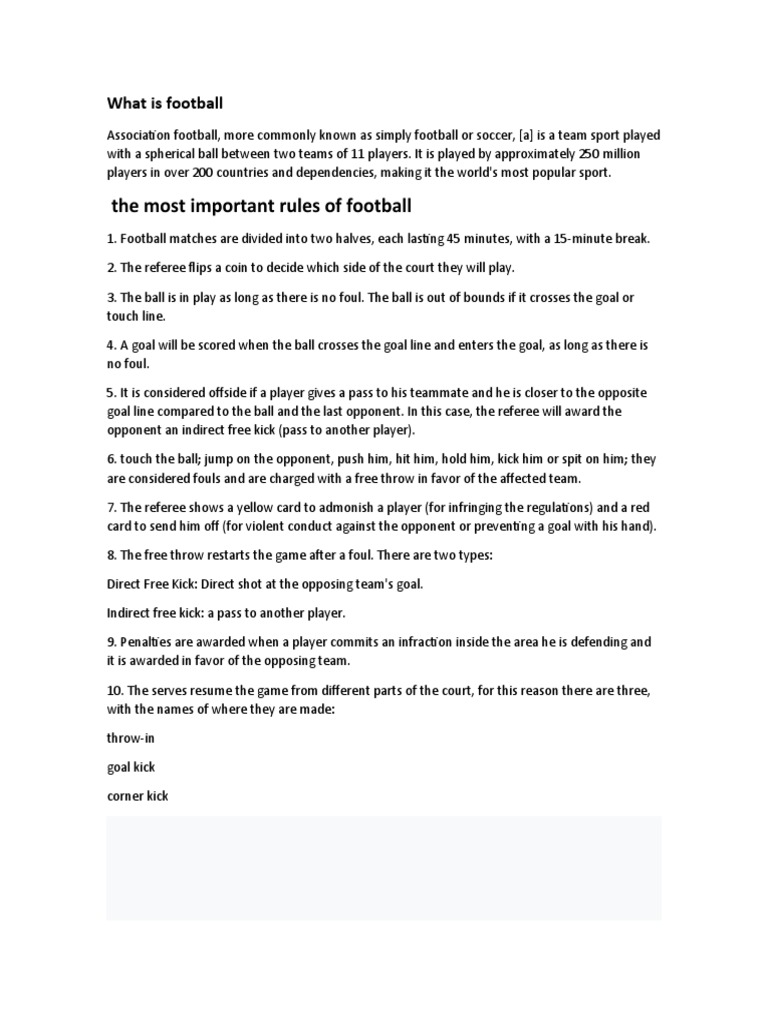 The Most Important Rules of Football | PDF | Association Football ...