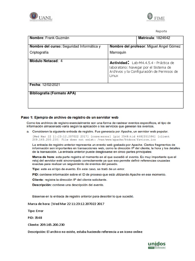 Lab-M4.4.5.4 - Práctica de Laboratorio Navegar Por El Sistema de Archivos y La Configuración de ...