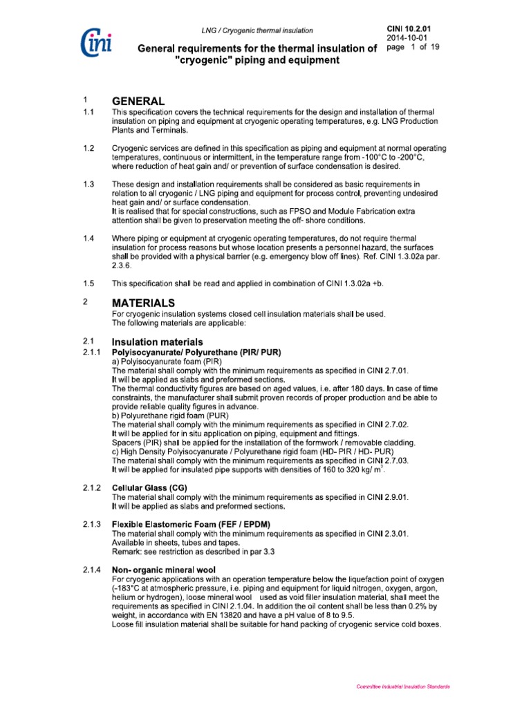 Cryogenic Mineral Wool Cini-2019pdf | PDF