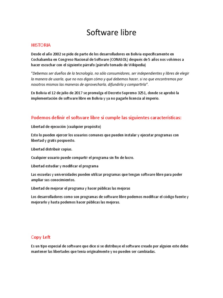 Software Libre | PDF | Software libre | Software