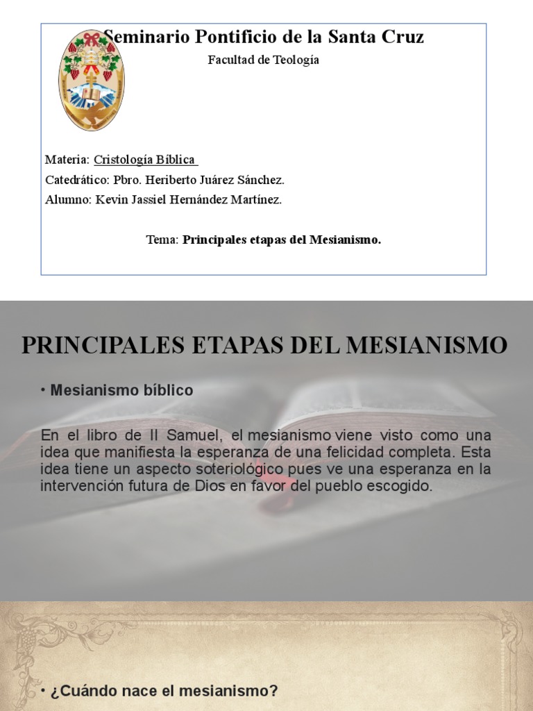 Etapas Del Mesianismo CRISTOLOGÍA | PDF | Mesías | Jesús
