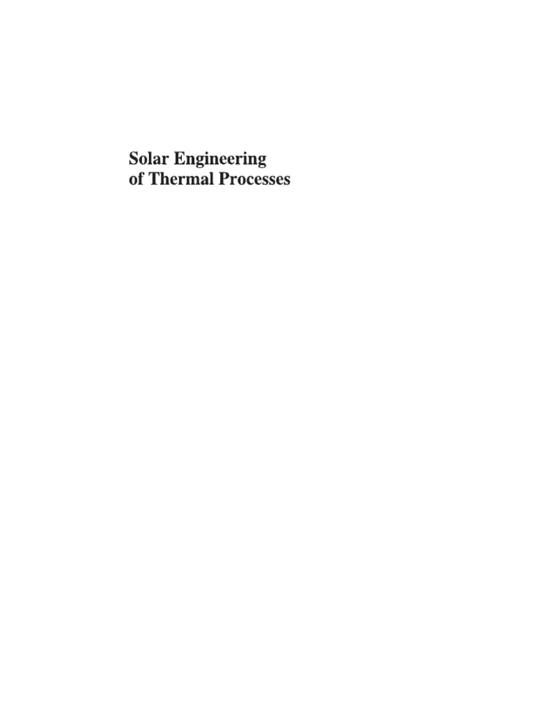 Solar Engineering of Thermal Processes | PDF
