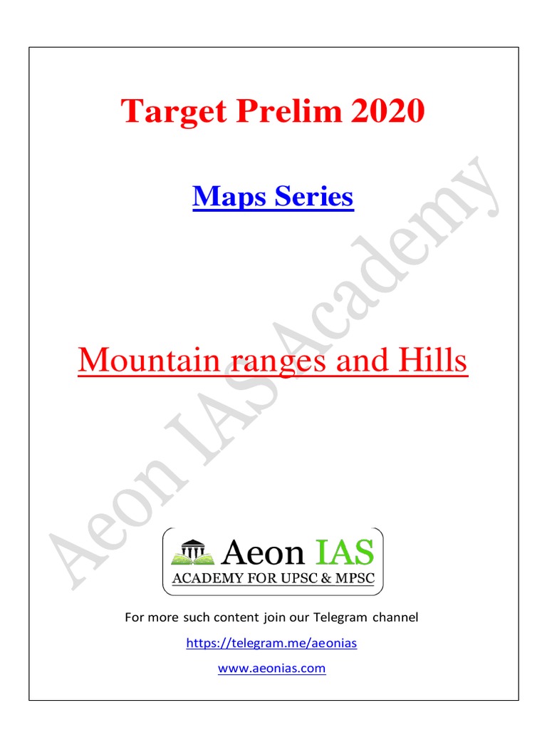 Mountain Ranges Hills in India | PDF