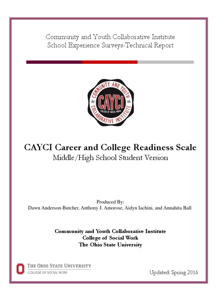 College and Career Readiness Scale | PDF | Survey Methodology | Psychology