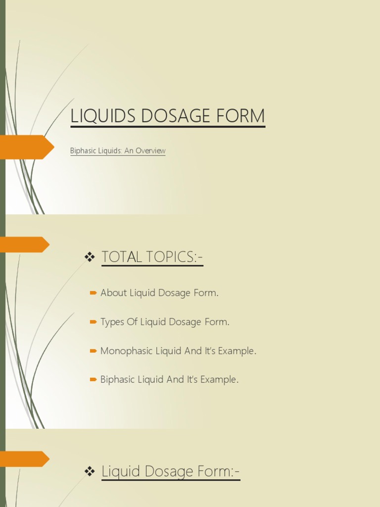 Biphasic Liquid Dosage Form | PDF | Emulsion | Suspension (Chemistry)