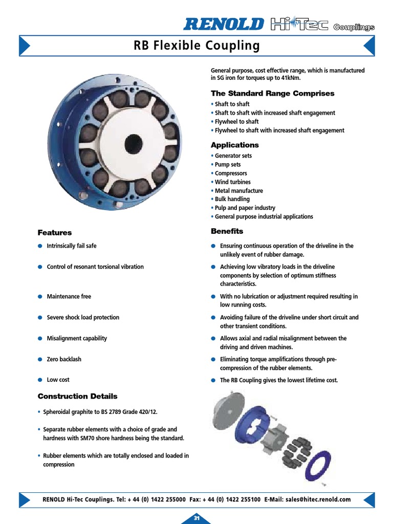 RB Flexible Coupling: The Standard Range Comprises | PDF | Mechanical ...