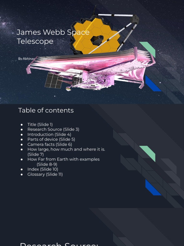Overview of James Webb Space Telescope | PDF | Solar System | Stars