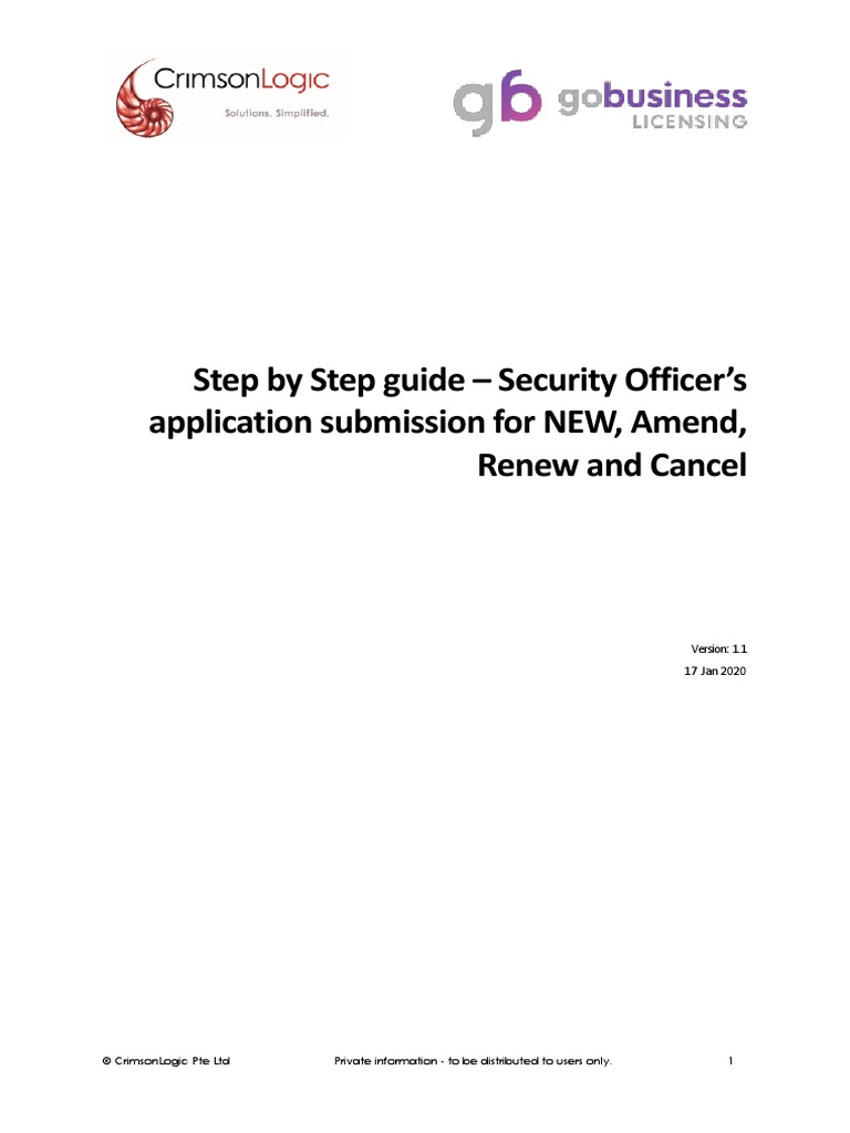 Quick Ref Guide For Security Officer's Application For NEW, AMEND ...