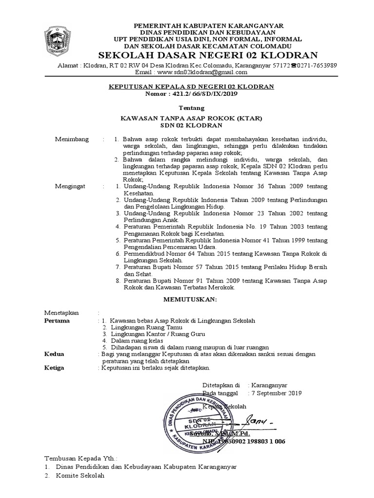 SK KS Kawasan Bebas Rokok | PDF