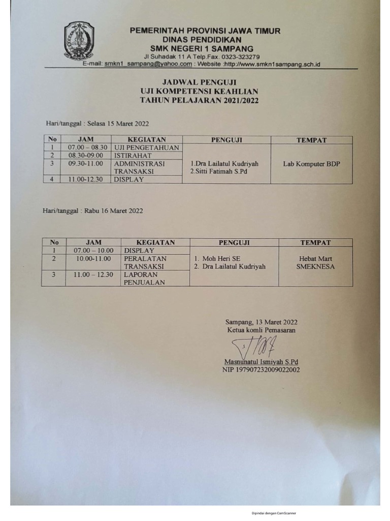 Jadwal Ukk | PDF