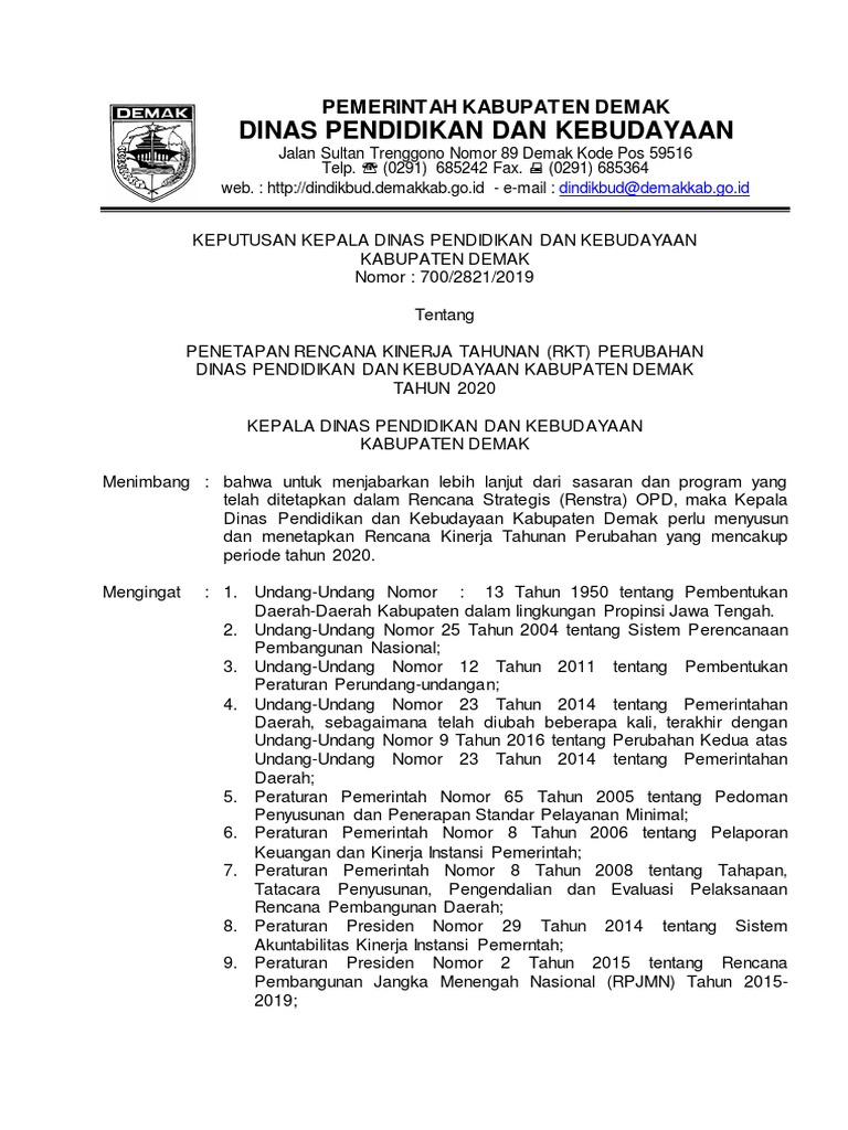 SK RKT 2020 Perubahan | PDF