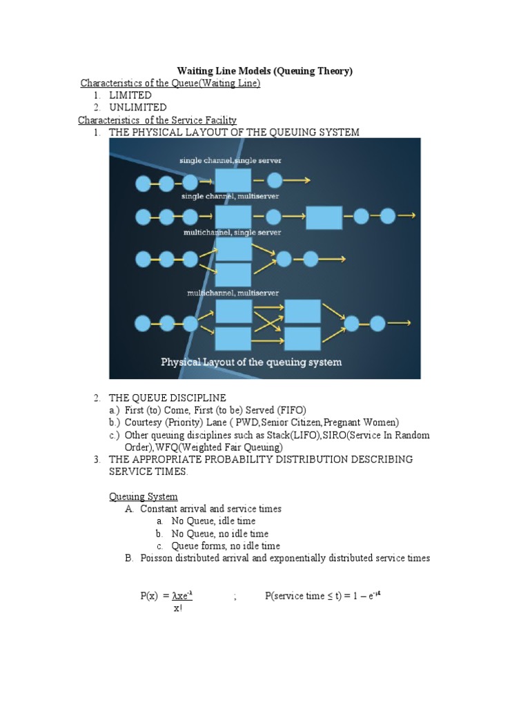 Waiting Line Models | PDF | Applied Mathematics | Statistics