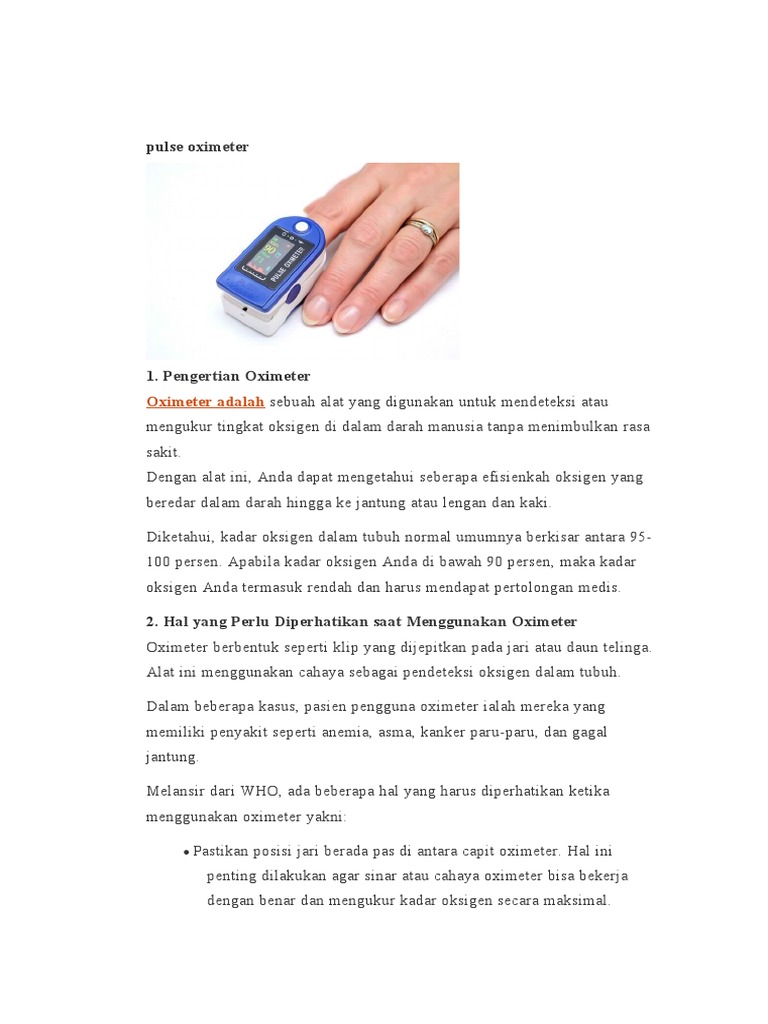 Pulse Oximeter | PDF