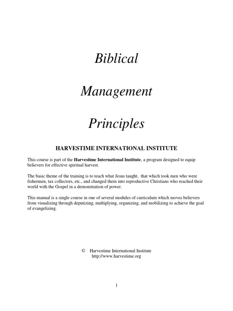 Biblical Management Principles | Download Free PDF | Spiritual Gift ...