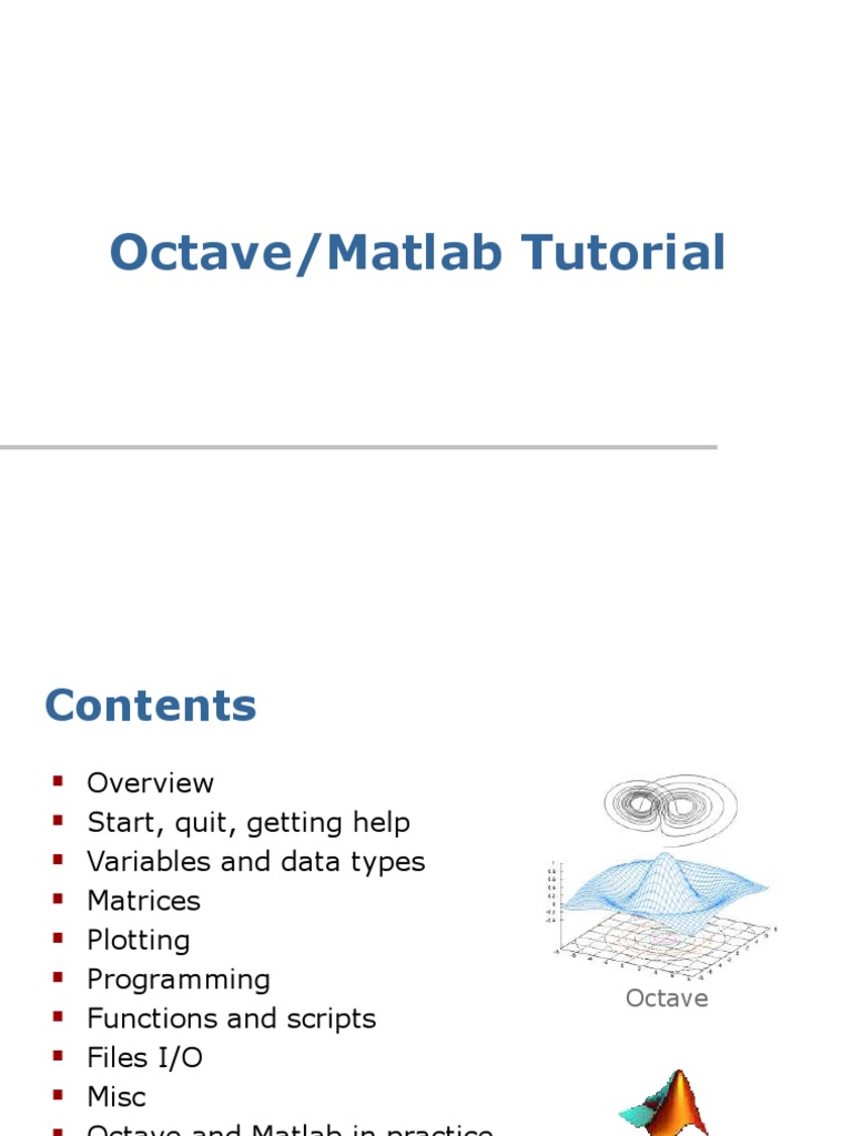 An Introduction To Octavematlab Programming For Numerical Computation
