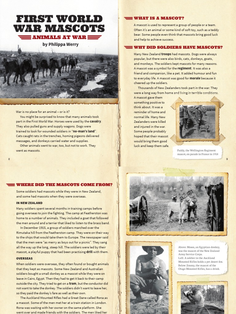 First World War Mascots-Animals at War-Sj l2 June 2014 | PDF