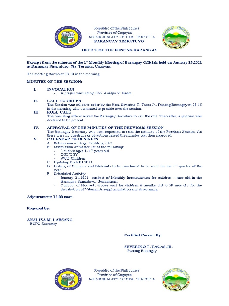 BCPC Minutes | PDF | Health Sciences | Breastfeeding