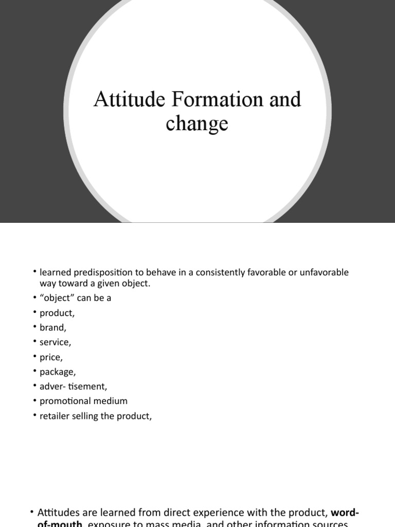 Attitude Formation and Change | PDF | Attitude (Psychology) | Persuasion